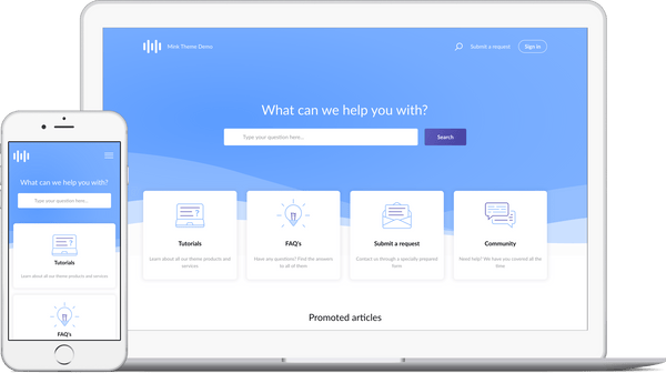 Mink — Zendesk Theme with a Wave Pattern and Custom Blocks