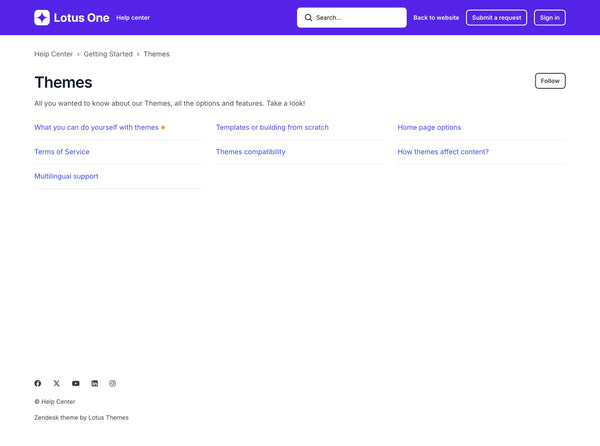 Lotus One Theme | Lotus Themes for Zendesk