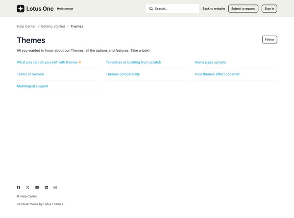 Lotus One Theme | Lotus Themes for Zendesk