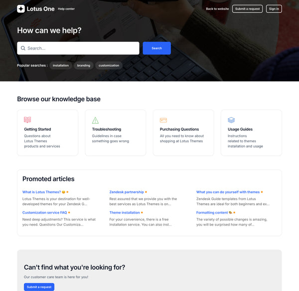 Lotus One Theme | Lotus Themes for Zendesk