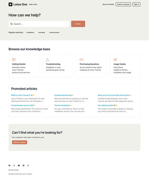 Lotus One Theme | Lotus Themes for Zendesk