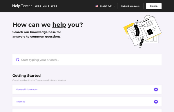 Hudson Theme | Accordion Sections | Lotus Themes for Zendesk