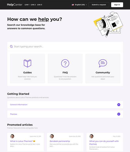 Hudson Theme | Accordion Sections | Lotus Themes for Zendesk